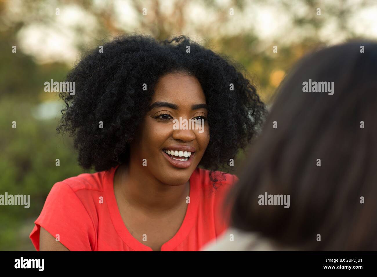 Diverse group of friends talking and laughing Stock Photo - Alamy