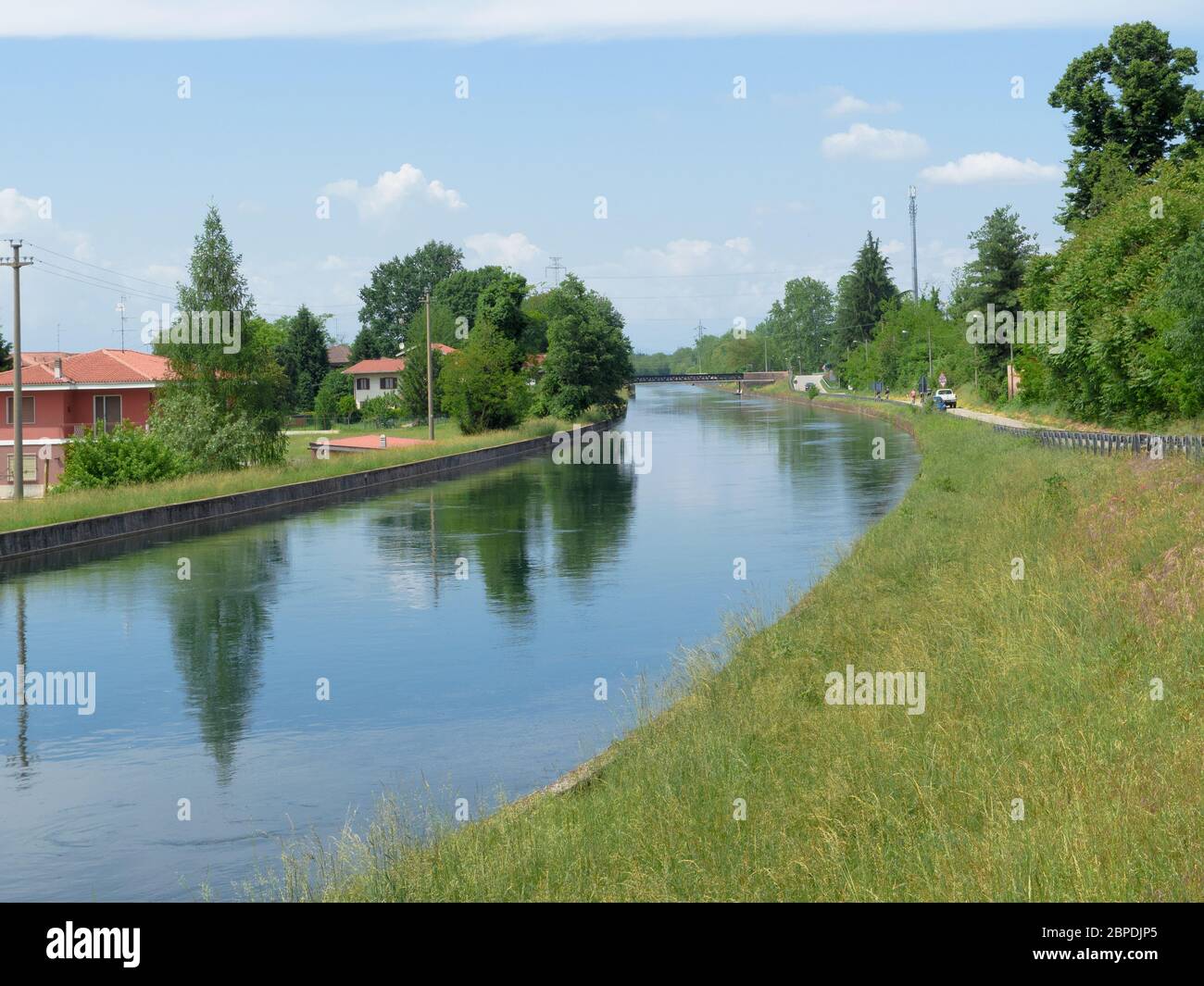 countryside landscape with river on a summer day Stock Photo - Alamy