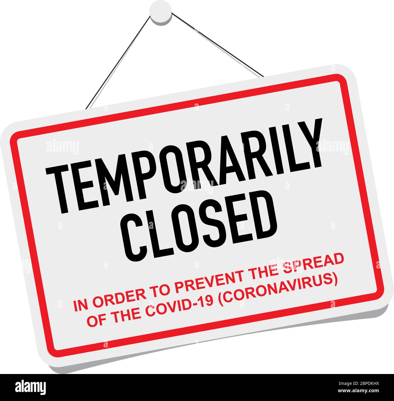 Office temporarily closed sign of coronavirus news. Information warning ...