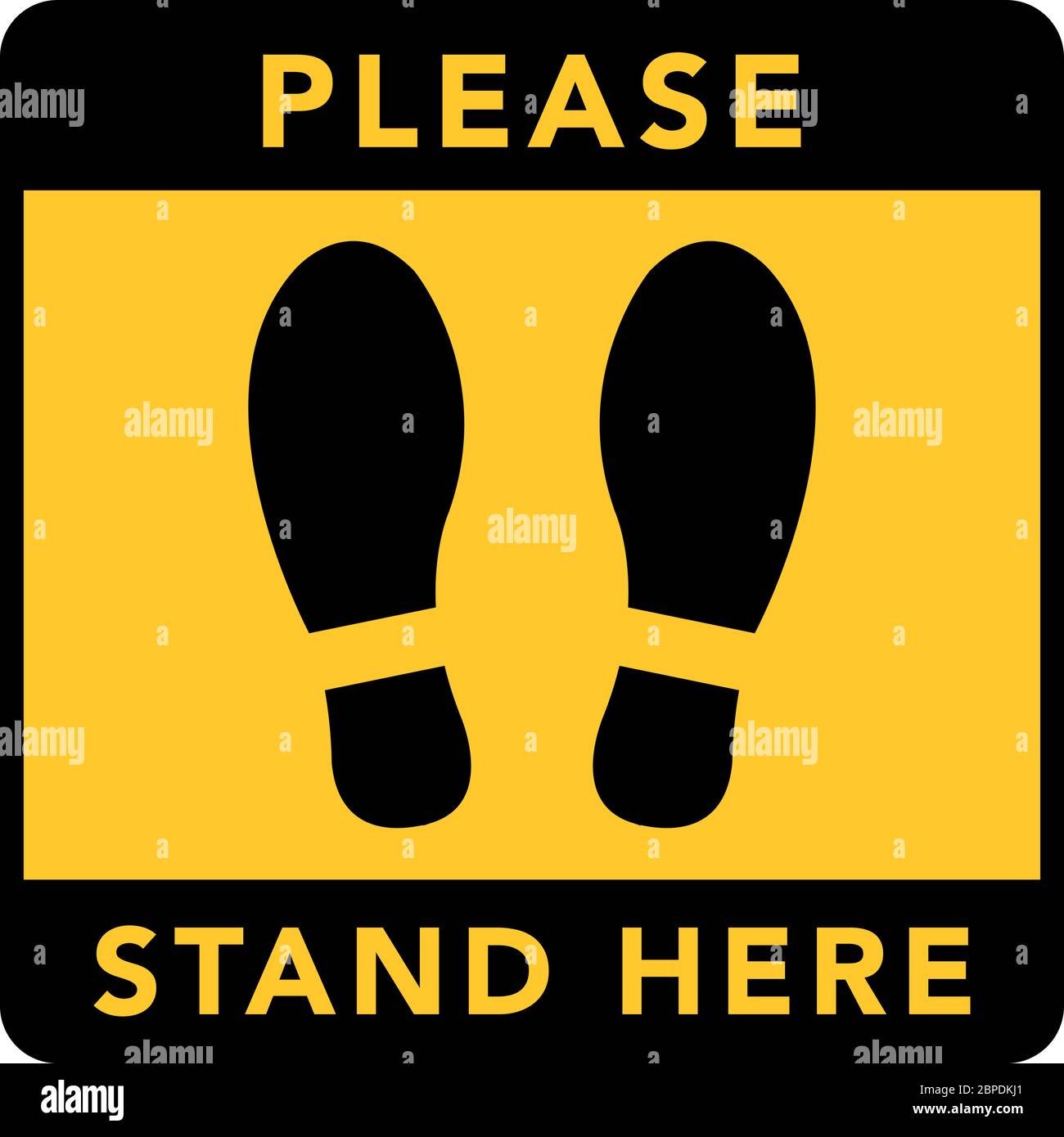 Social distancing banner. Please stand here. Coronovirus epidemic ...