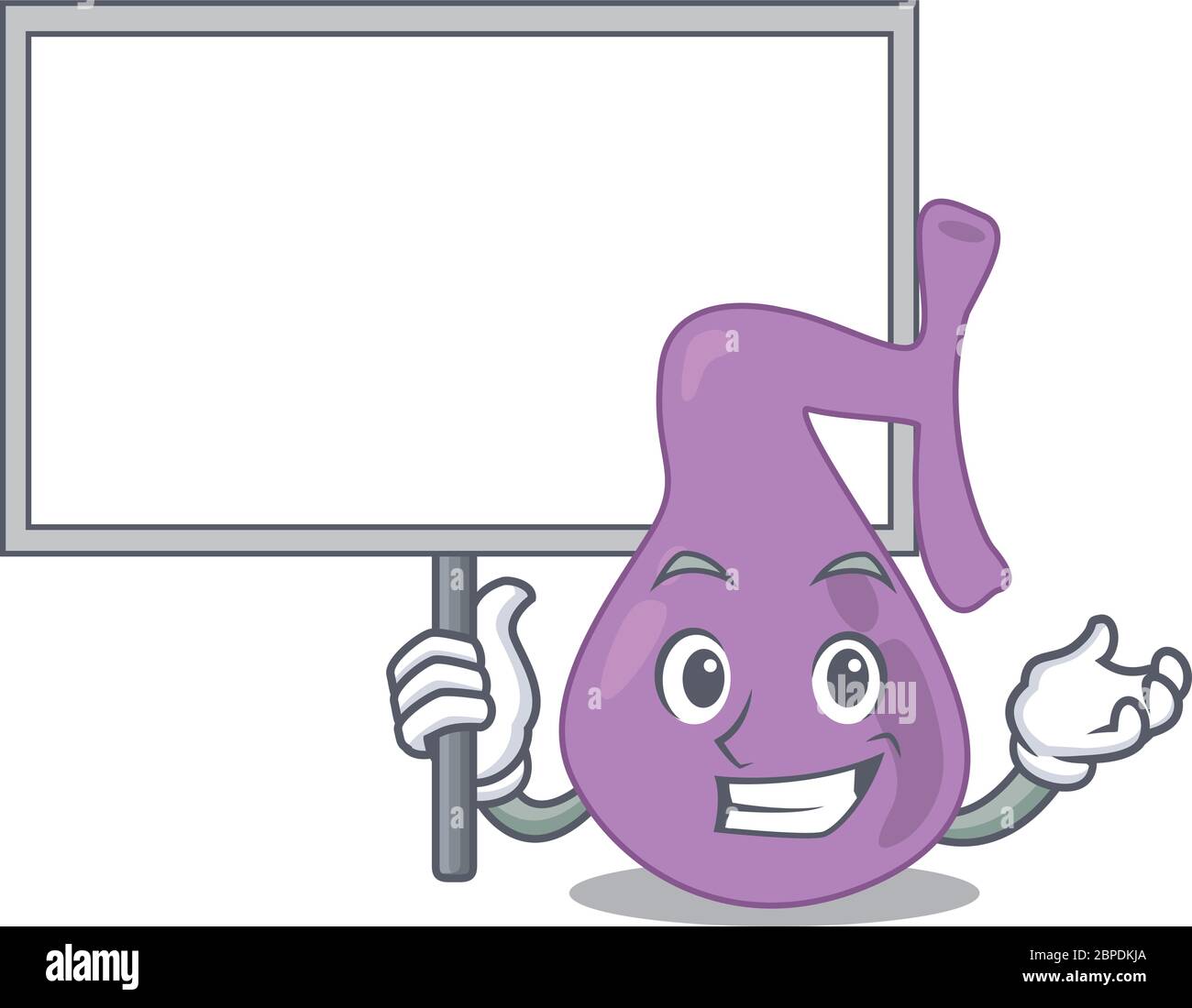 Cartoon picture of gall bladder mascot design style carries a board ...