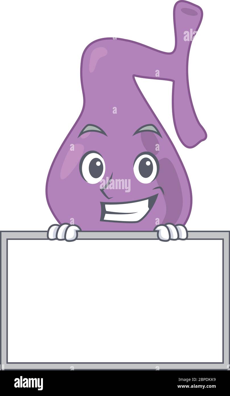Gall bladder cartoon design style standing behind a board Stock Vector ...