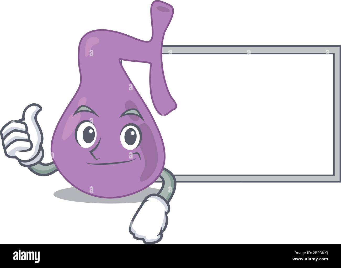 Gall bladder cartoon design with Thumbs up finger bring a white board ...
