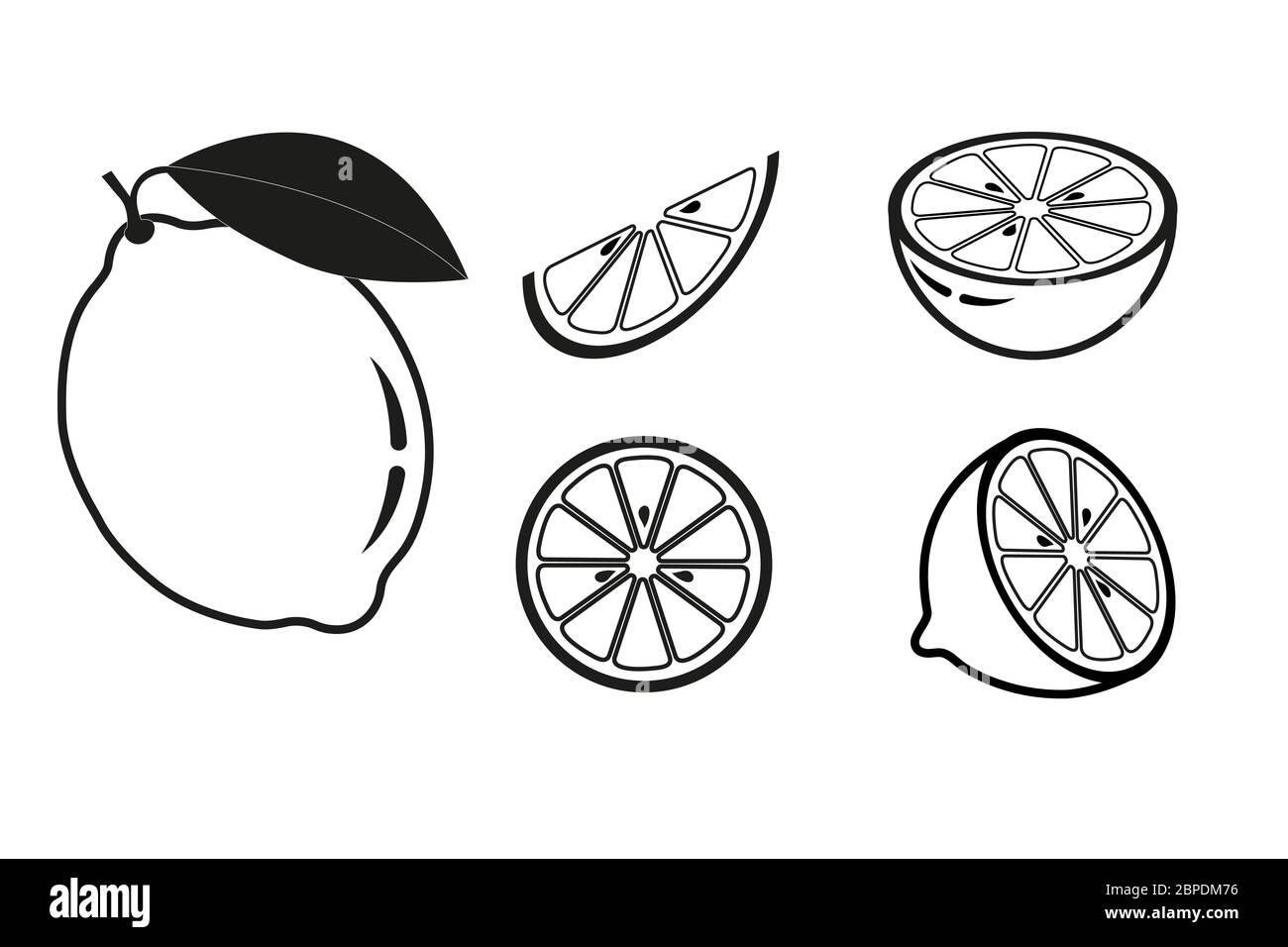 Lemon icons set isolate on white background Stock Vector Image & Art ...