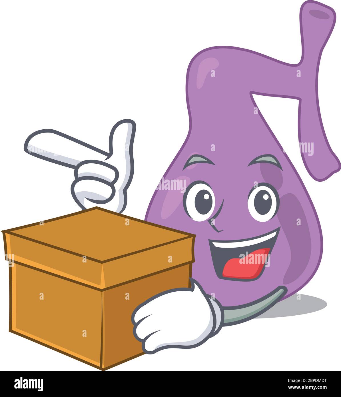 A cheerful gall bladder cartoon design concept having a box Stock ...
