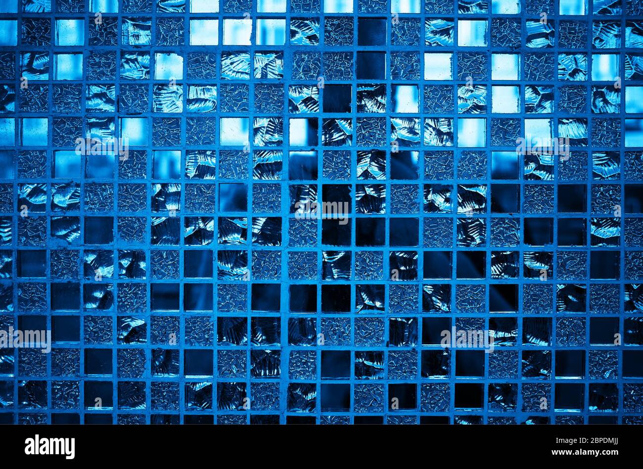 Broken blue glass blocks texture background Stock Photo - Alamy