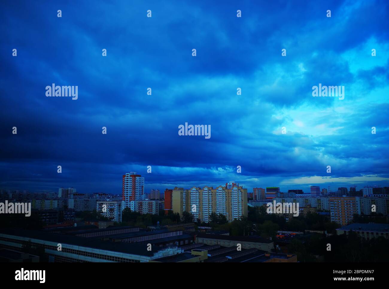 Moscow city during cloudy overcast weather background Stock Photo - Alamy