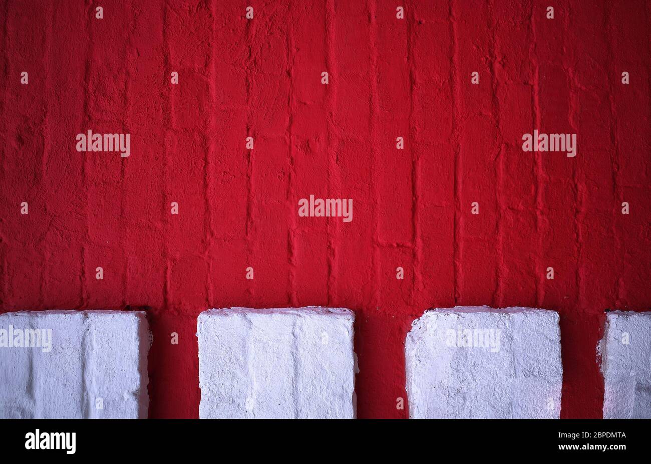 Red bricked wall with white insertion texture background Stock Photo ...