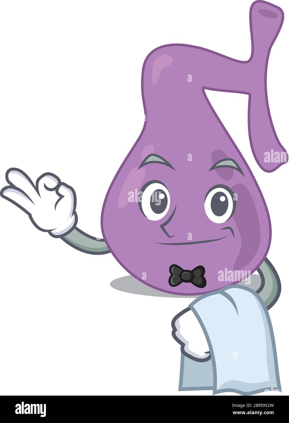 A cartoon picture of gall bladder waiter with a white napkin Stock ...