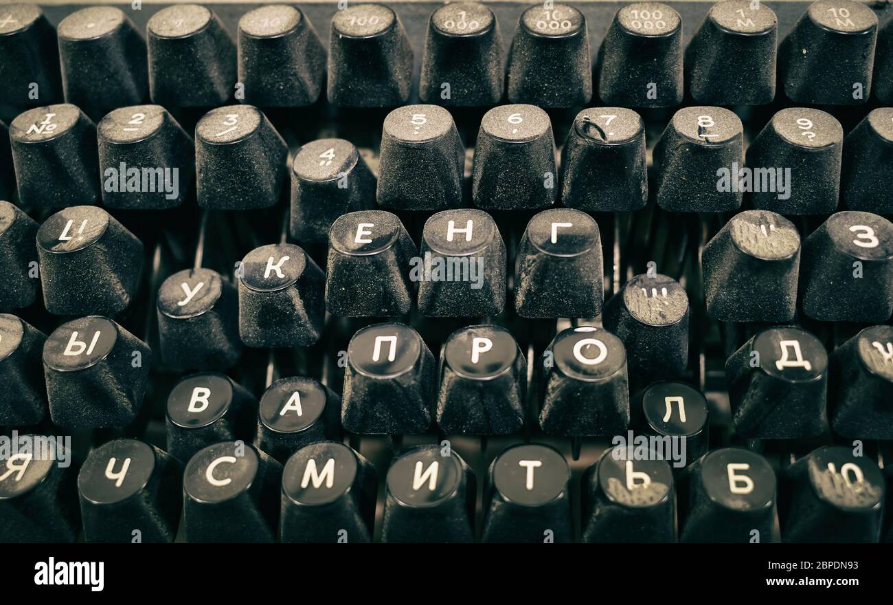 Vintage keyboard of typewriter background Stock Photo - Alamy