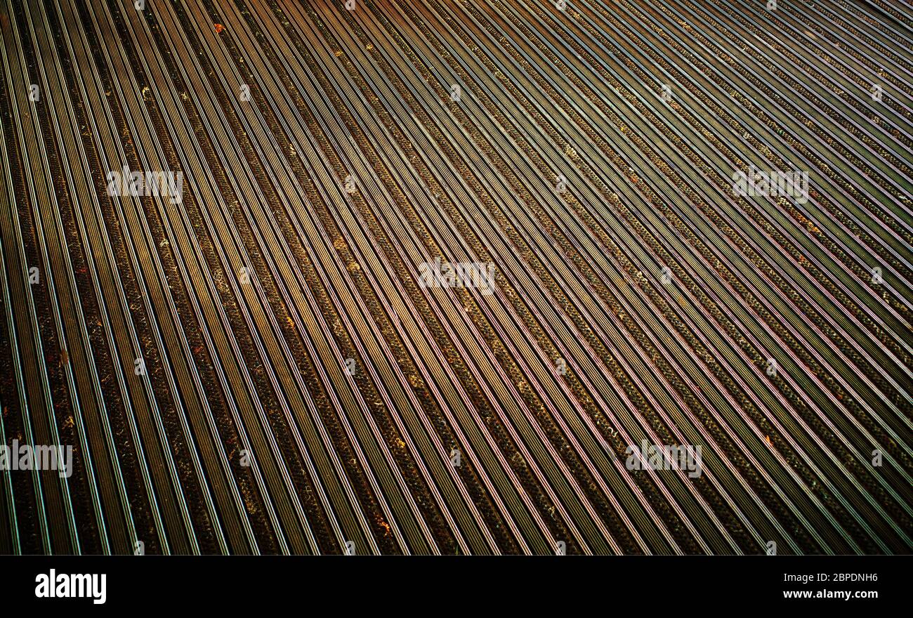 Diagonal golden metal panels texture background Stock Photo - Alamy