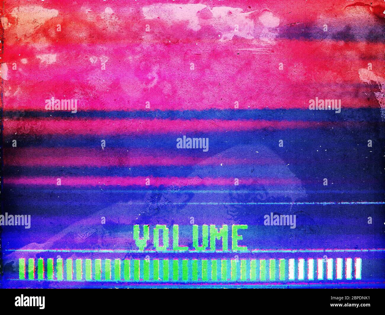 Illustration of vintage film scan showing volume bar on tv Stock Photo ...