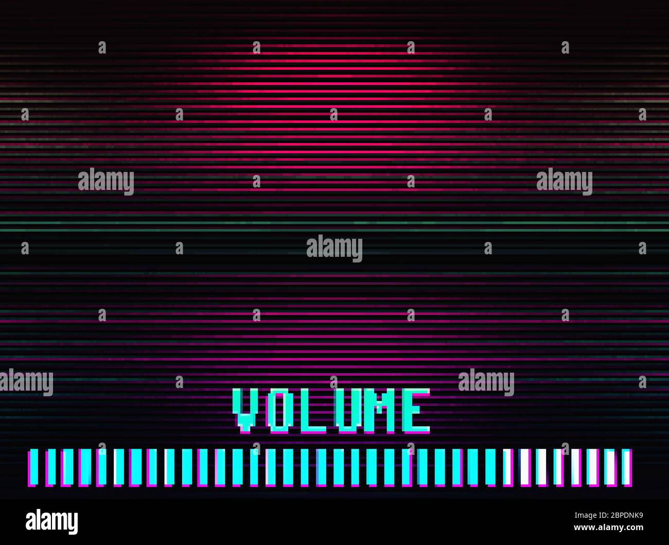 Increasing pixelated tv volume bar illustration background Stock Photo ...