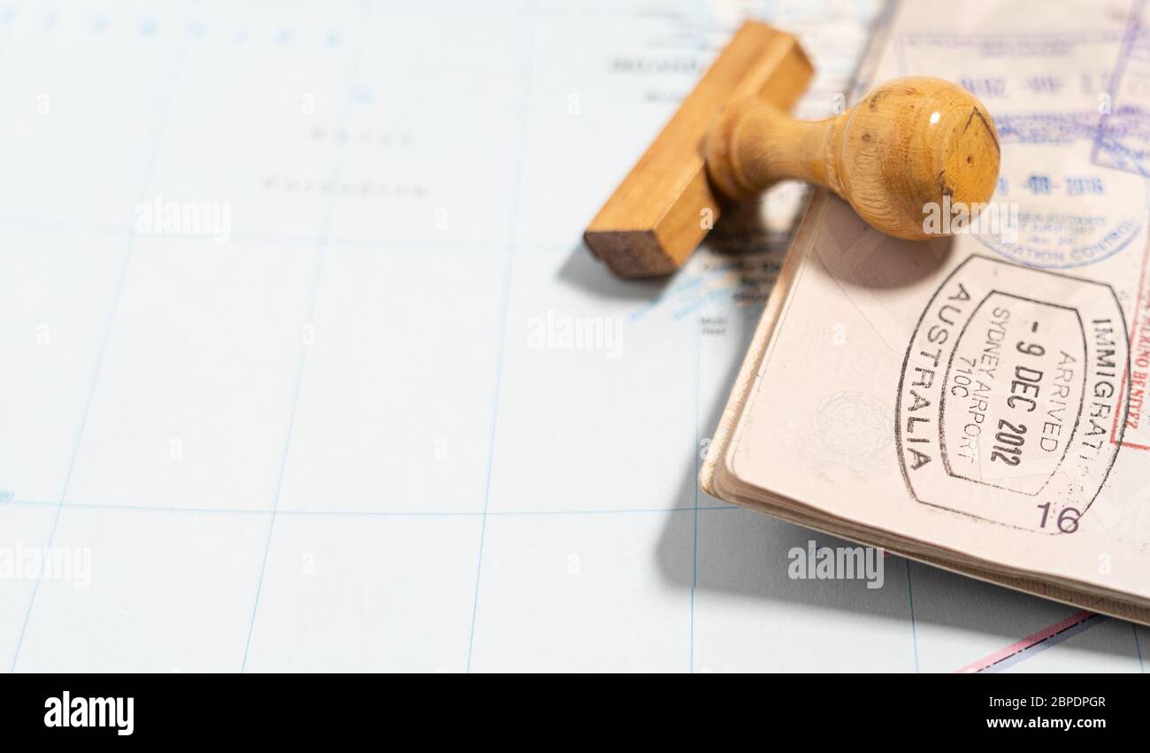 Us visa immigration passport stamps hi-res stock photography and images ...