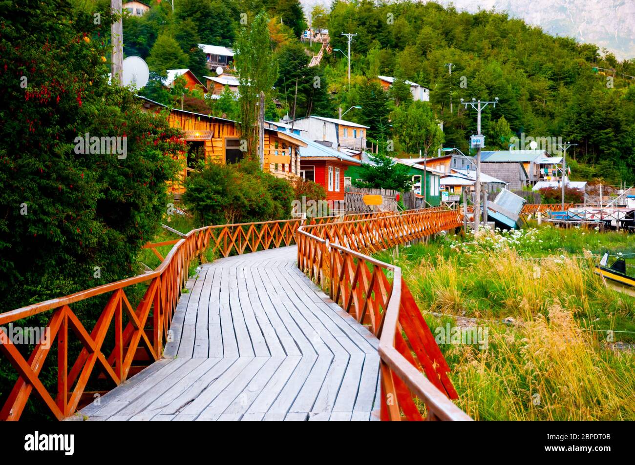 Caleta Tortel Village - Chile Stock Photo - Alamy
