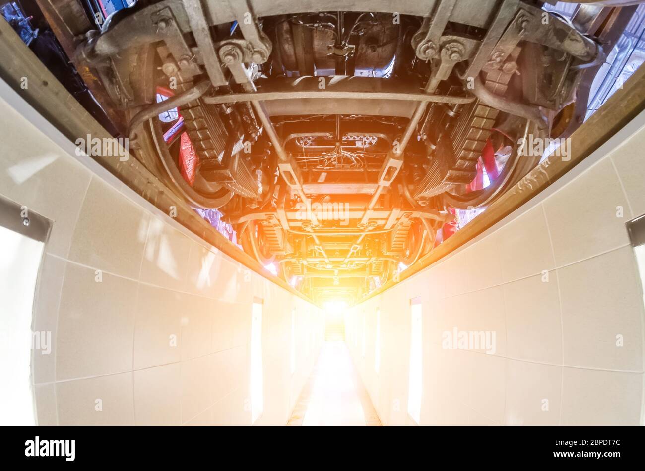 Train wheels below hi-res stock photography and images - Alamy