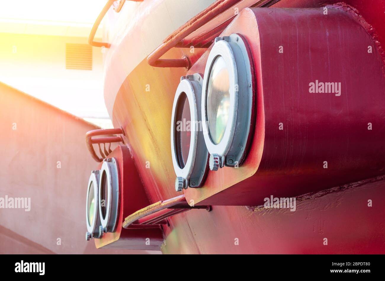 Diesel locomotive headlights close up train rail road Stock Photo - Alamy