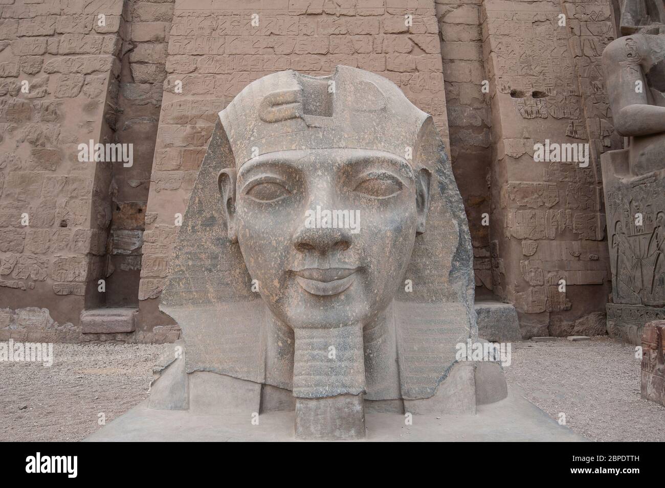 Large statue head of Ramses II pharaoh at the ancient egyptian Luxor temple Stock Photo - Alamy