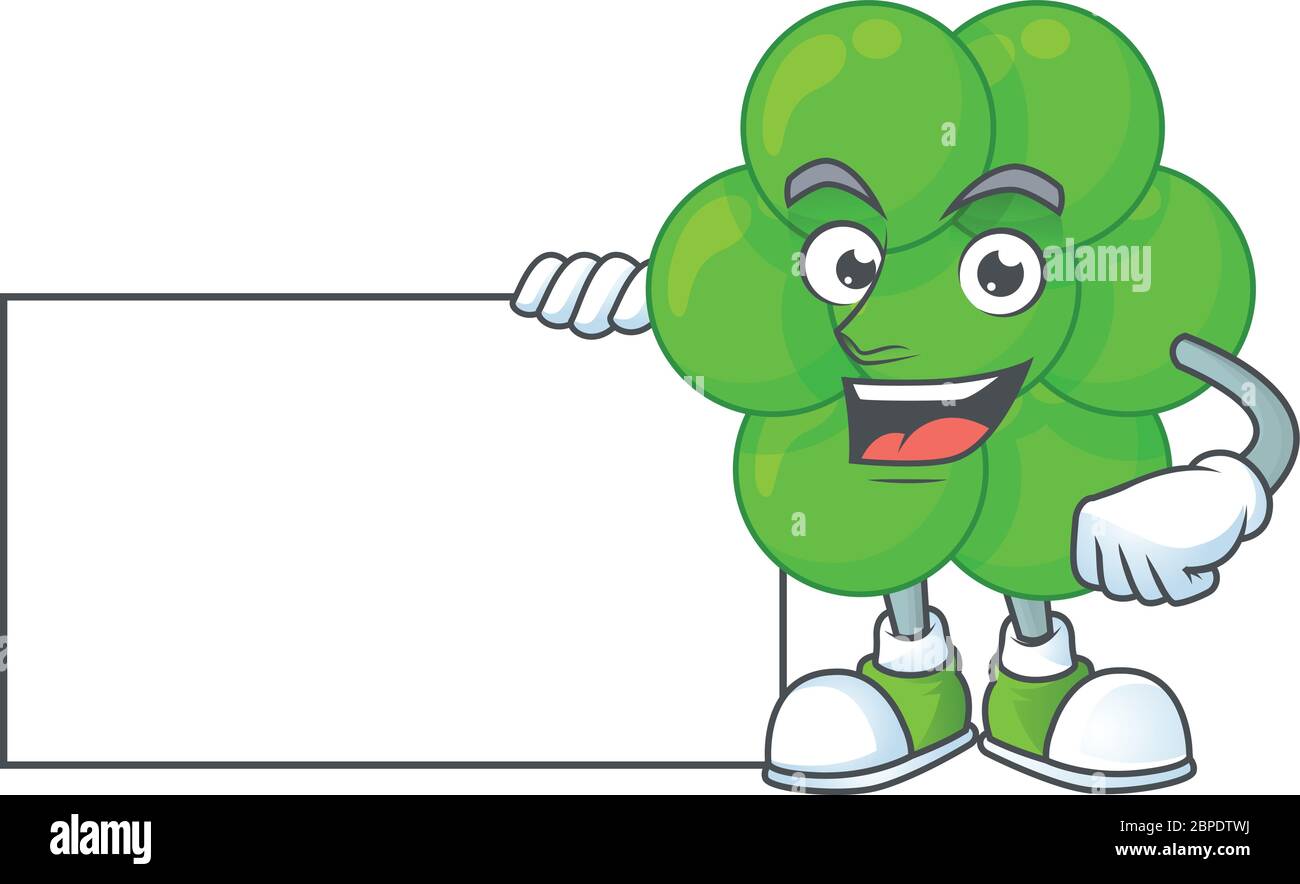 Staphylococcus aureus cartoon drawing Thumbs up holding a white board ...