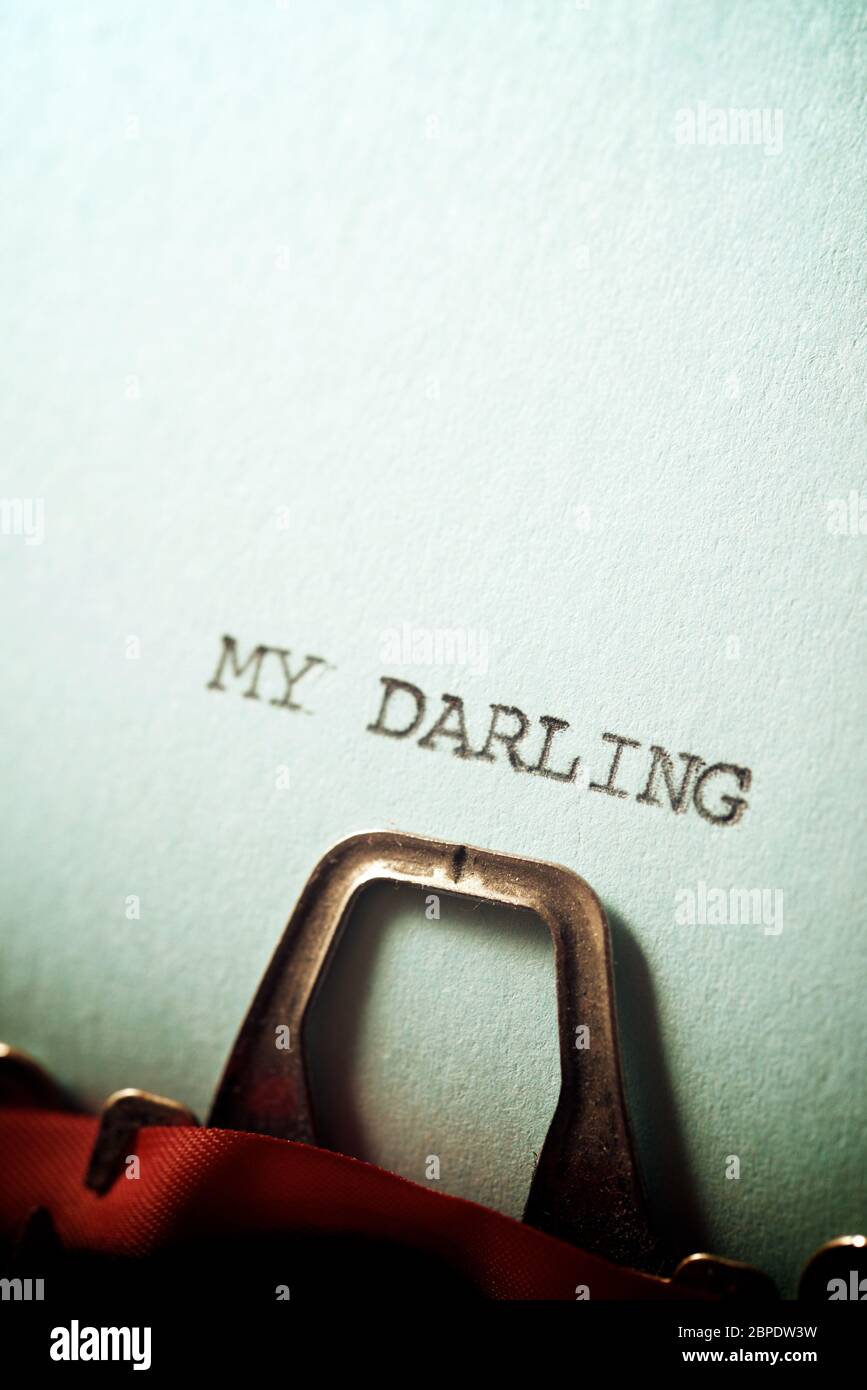 My darling text written on a paper Stock Photo - Alamy