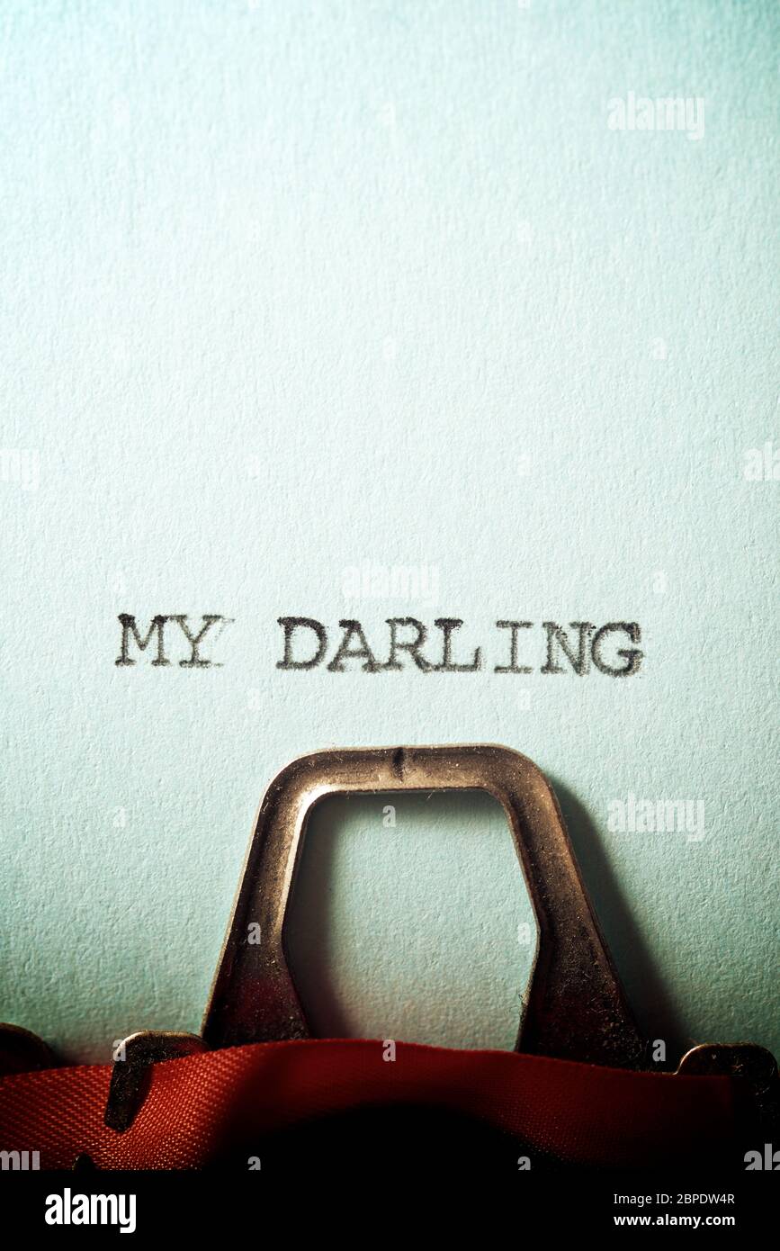 My darling text written on a paper Stock Photo - Alamy