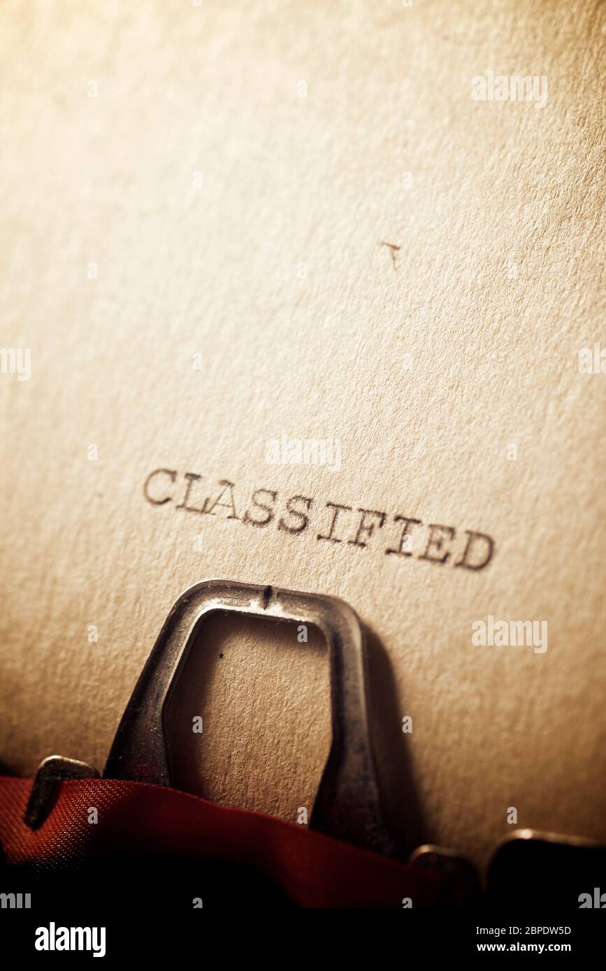 Typing word confidential on retro hi-res stock photography and images ...
