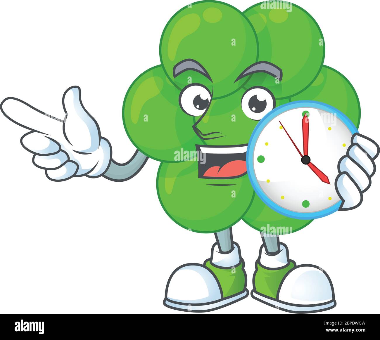 cartoon drawing concept of staphylococcus aureus with a circle clock ...