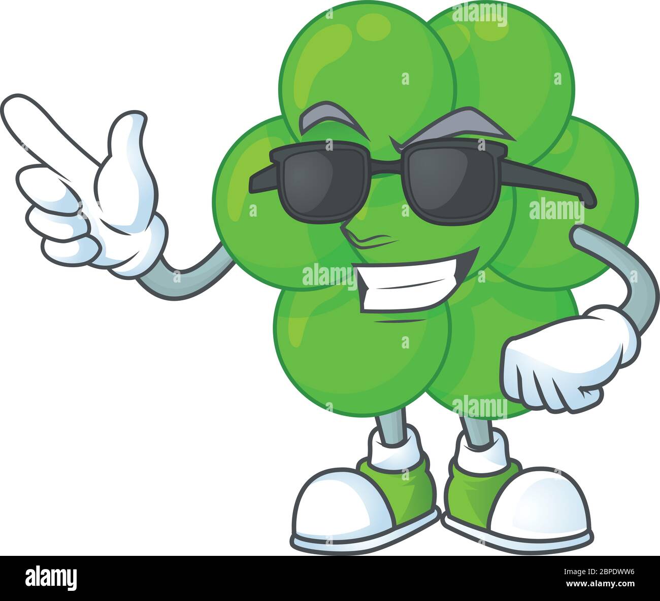 Super cool staphylococcus aureus cartoon drawing style wearing black ...