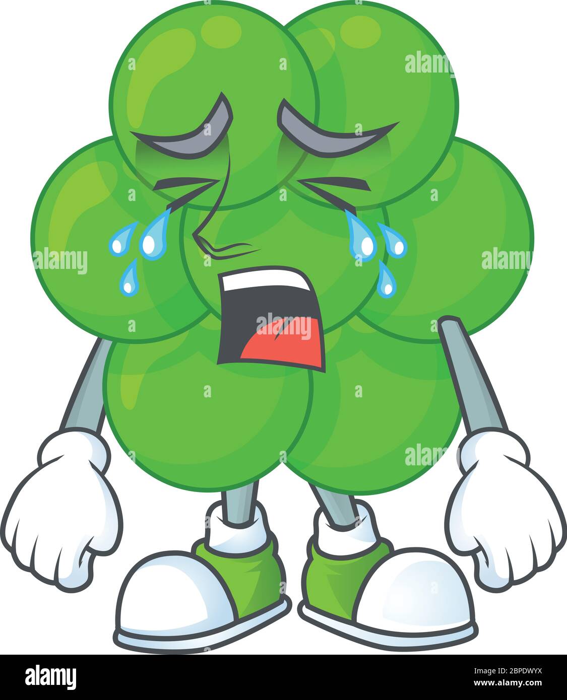 A crying staphylococcus aureus cartoon character drawing concept Stock ...