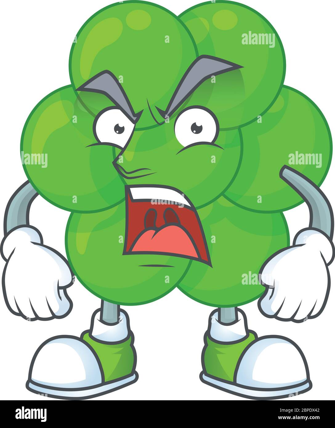 Staphylococcus aureus cartoon drawing style with angry face Stock ...