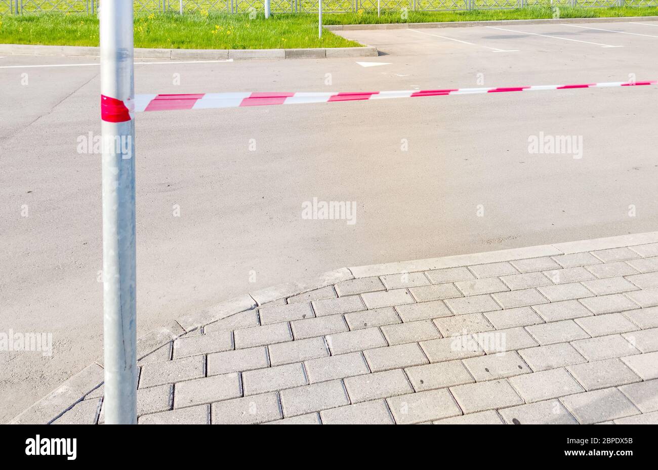Red white no entry tape hi-res stock photography and images - Alamy