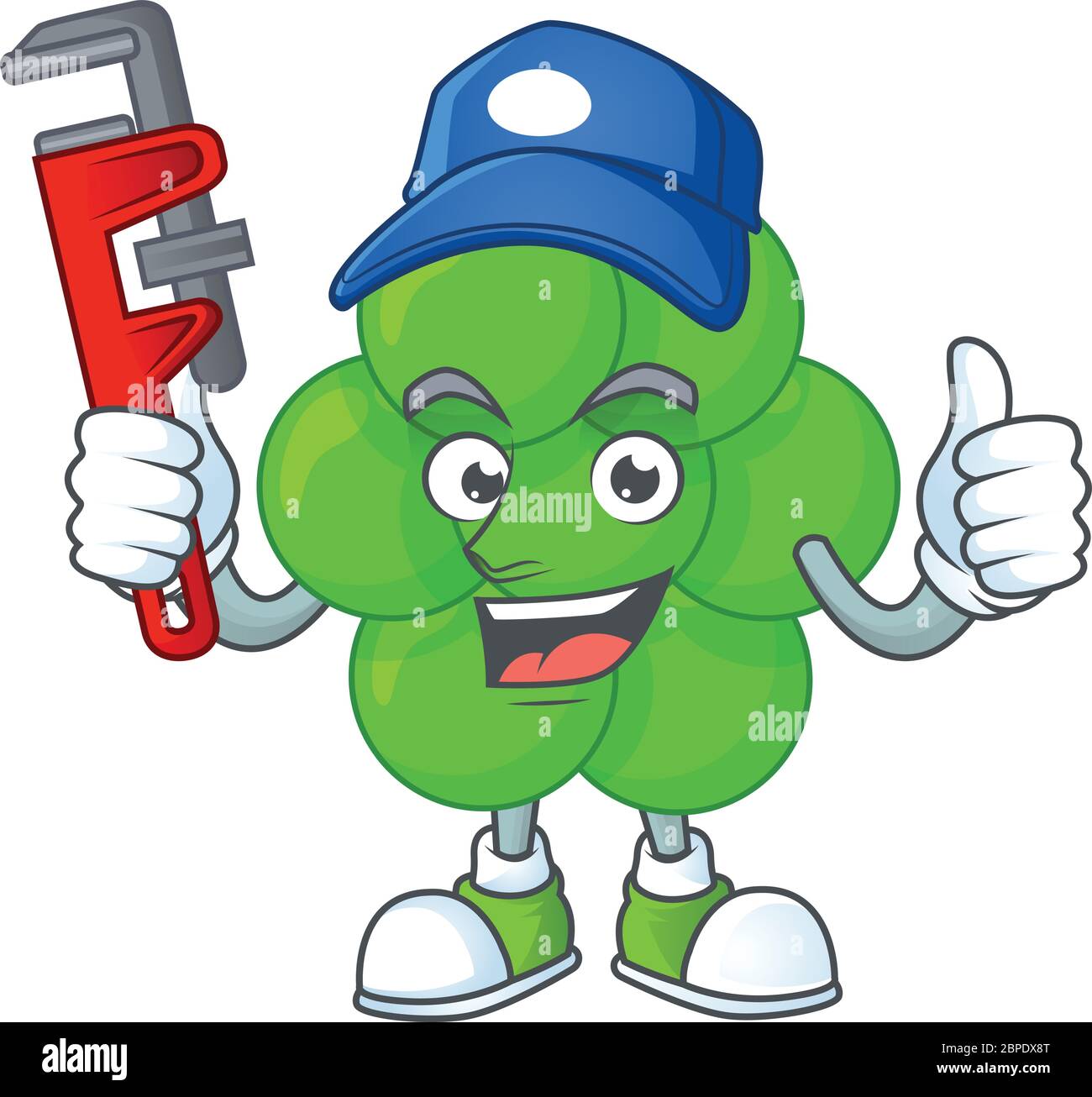 Staphylococcus aureus Cartoon drawing concept work as smart Plumber ...