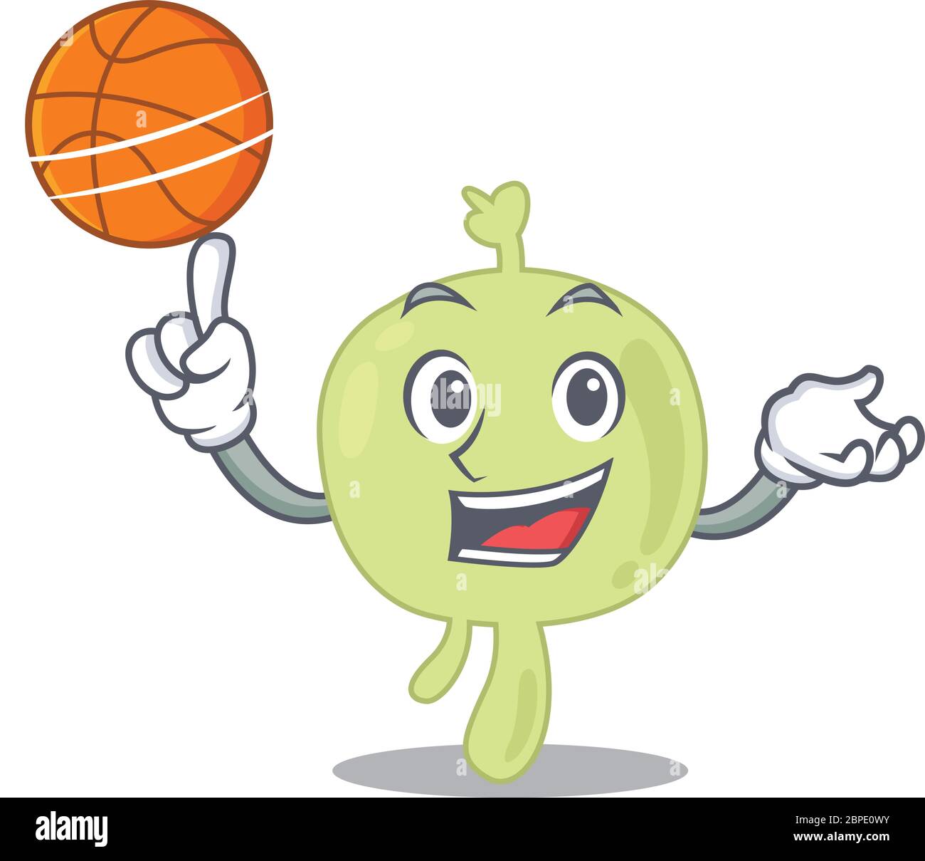 Sporty cartoon mascot design of lymph node with basketball Stock Vector ...