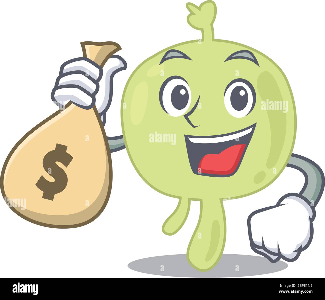 Crazy rich lymph node mascot design having money bags Stock Vector ...