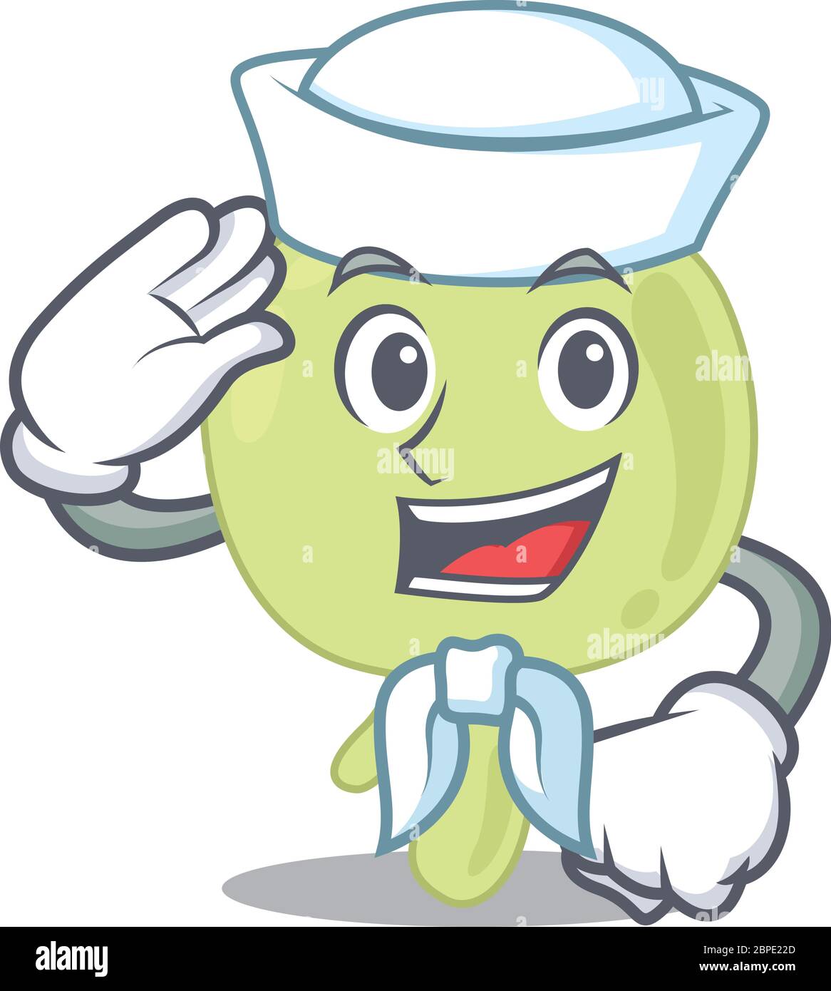 Smiley sailor cartoon character of lymph node wearing white hat and tie ...