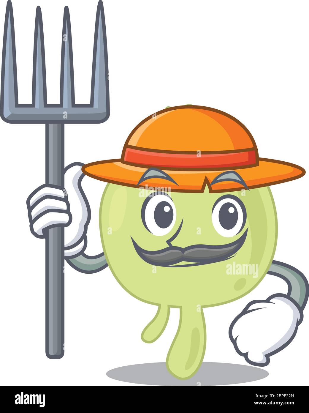 Lymph node mascot design working as a Farmer wearing a hat Stock Vector ...