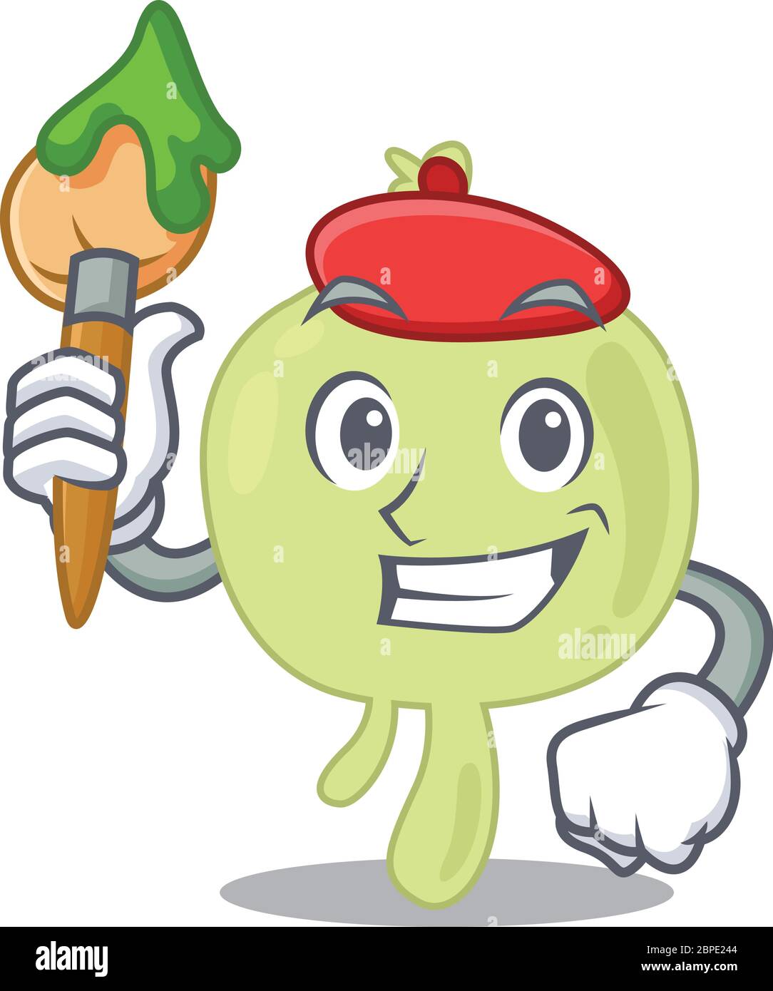 An artistic lymph node artist mascot design paint using a brush Stock ...