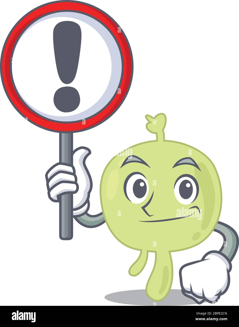 A cartoon icon of lymph node with a exclamation sign board Stock Vector ...