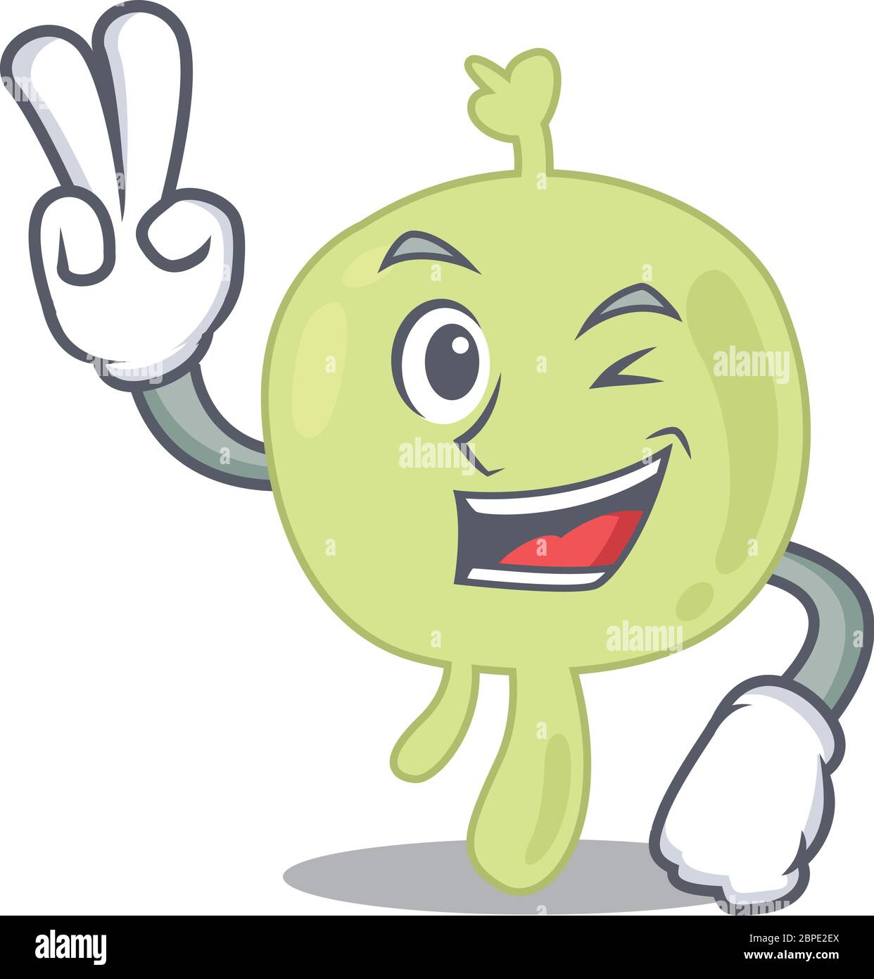 Happy lymph node cartoon design concept show two fingers Stock Vector ...