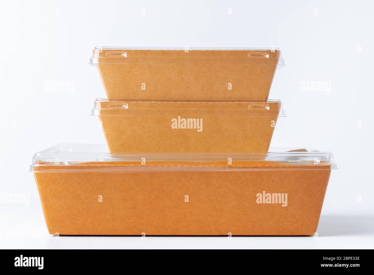 Cardboard brown food box pack isolated on white background Stock Photo ...