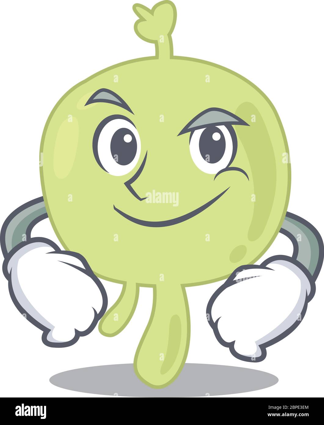 A cute arrogant caricature design of lymph node having confident ...