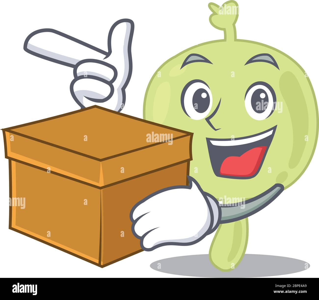 A cheerful lymph node cartoon design concept having a box Stock Vector ...