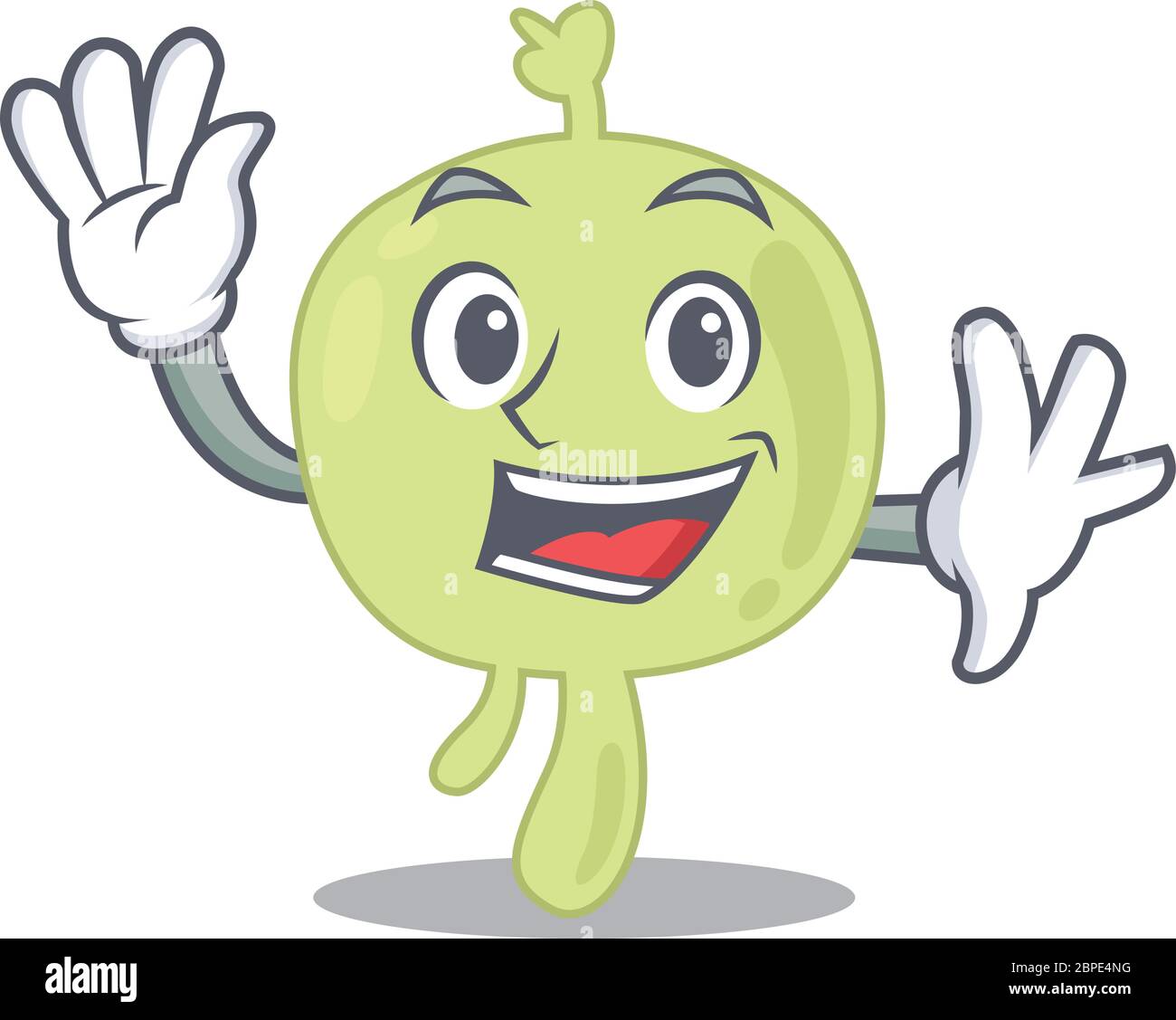 A charming lymph node mascot design style smiling and waving hand Stock ...