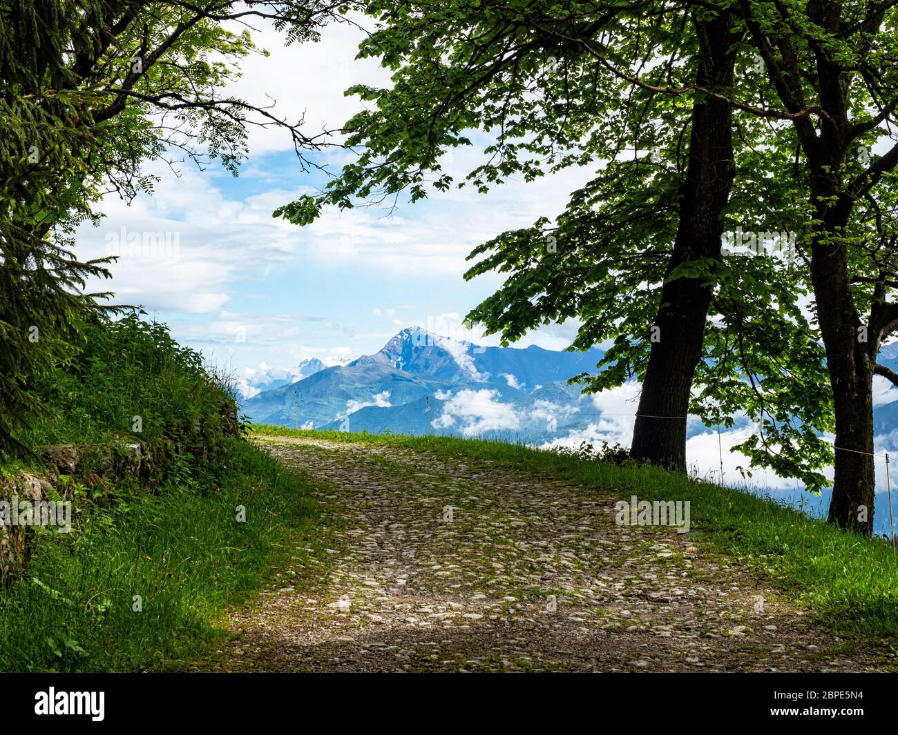 Trail in the italian alps of Lake Como Stock Photo - Alamy
