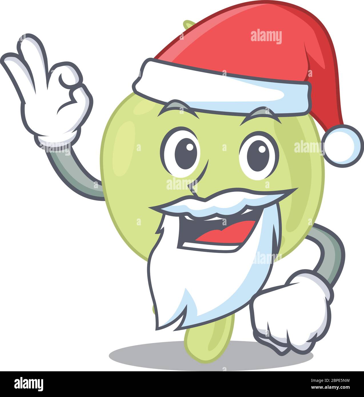 cartoon character of lymph node Santa having cute ok finger Stock ...