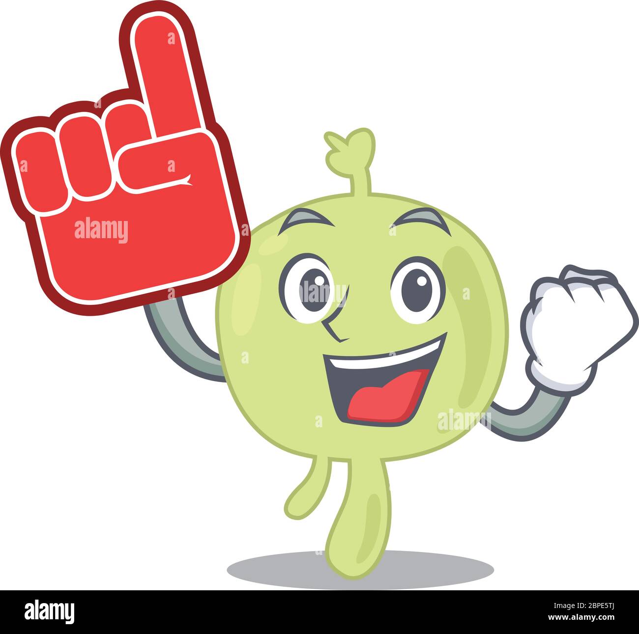 Lymph node in cartoon drawing character design with Foam finger Stock ...
