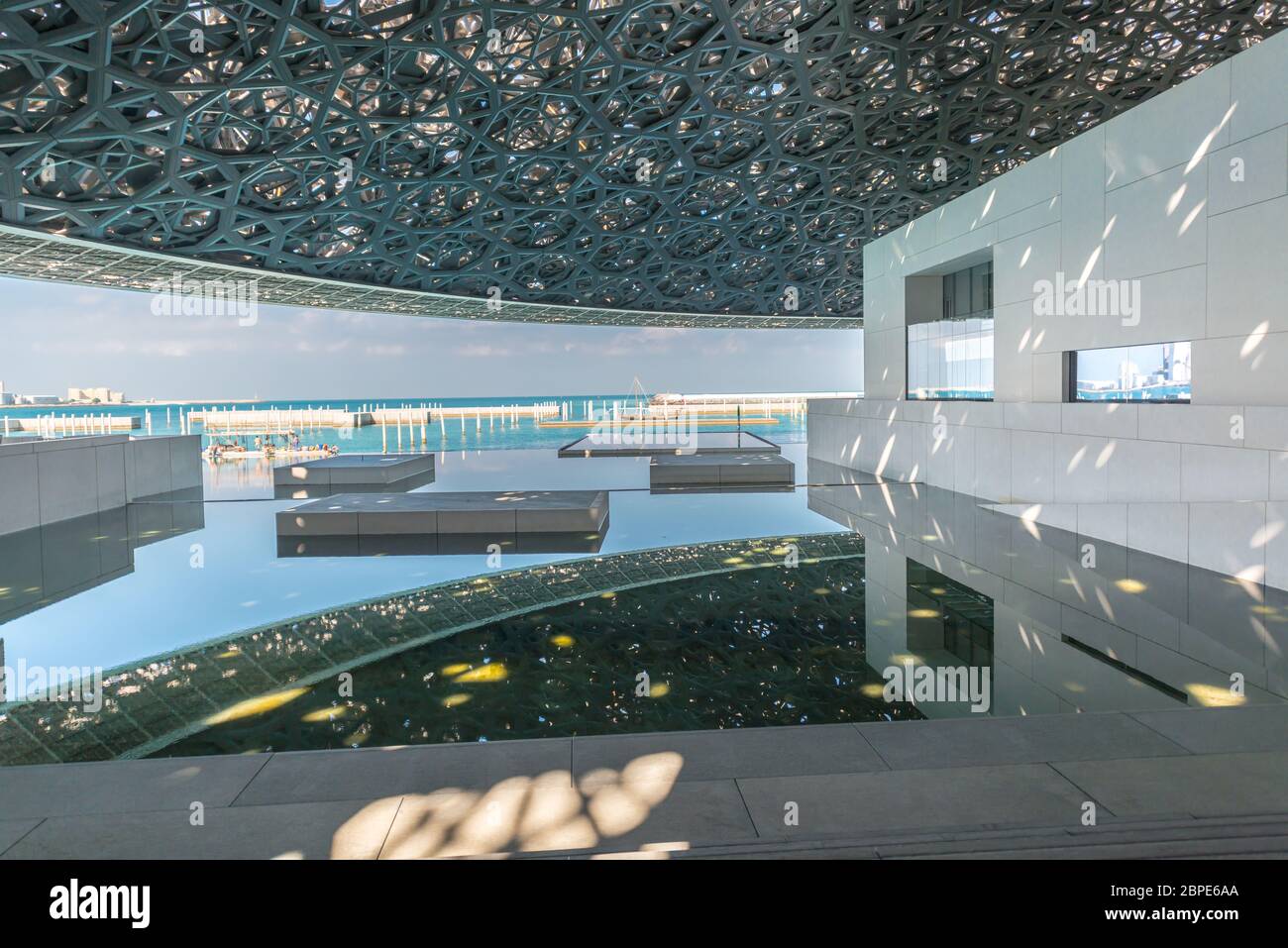 Inside view of Louvre at Abu Dhabi in the UAE Stock Photo - Alamy