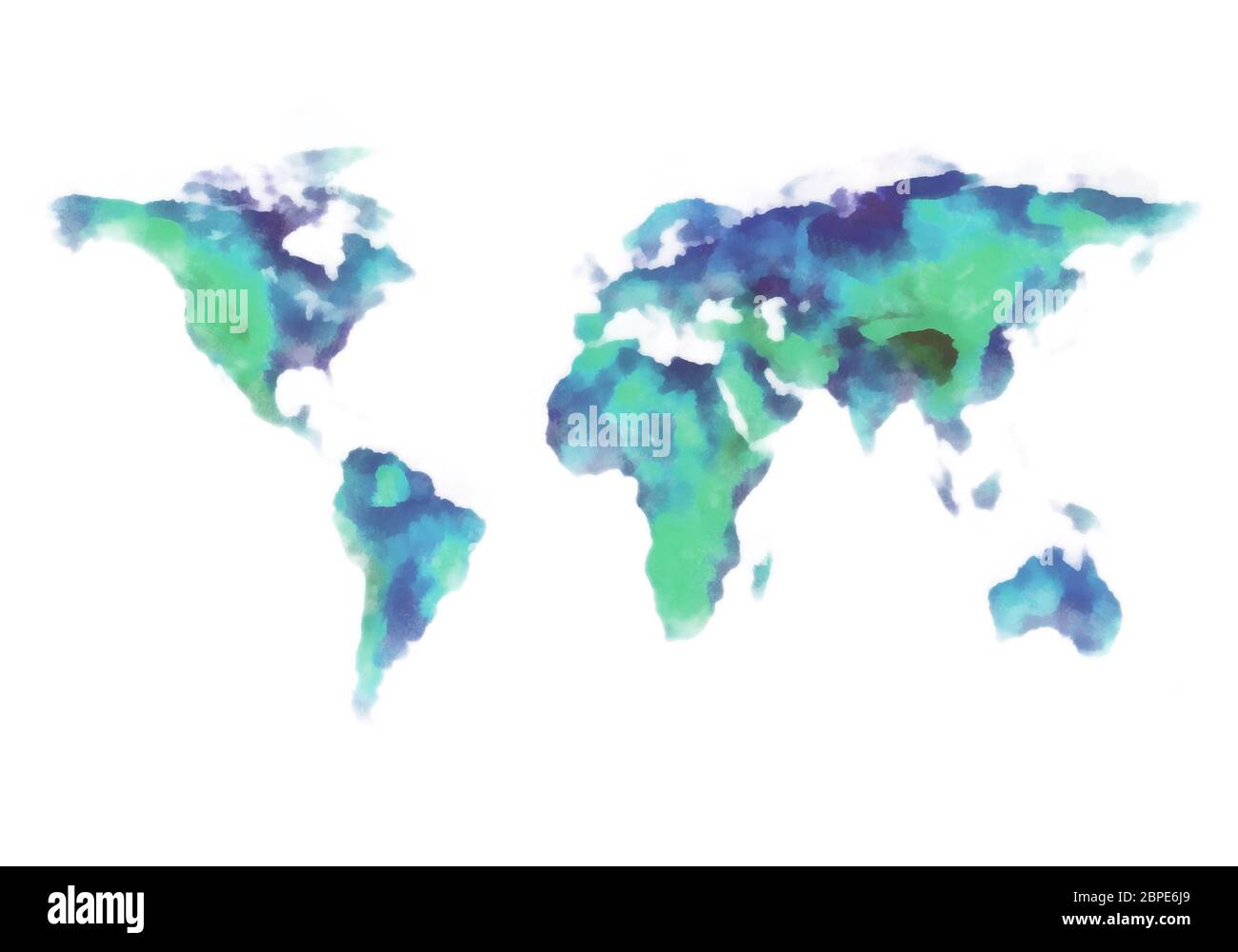Watercolour world map hi-res stock photography and images - Alamy