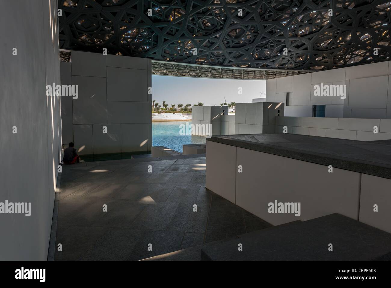 Inside view of Louvre at Abu Dhabi in the UAE Stock Photo - Alamy