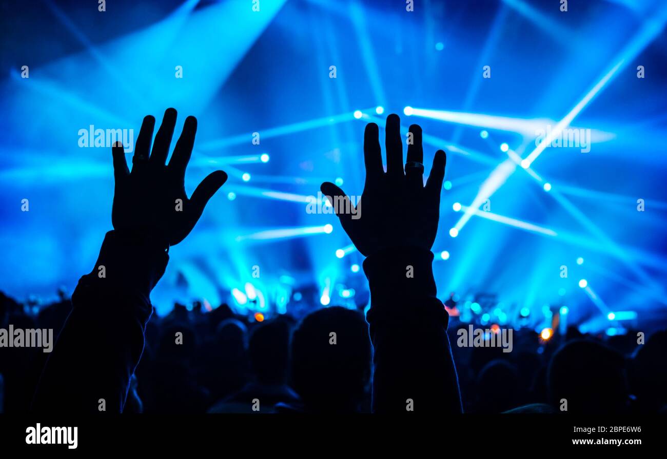Concert Crowd Hands Silhouette